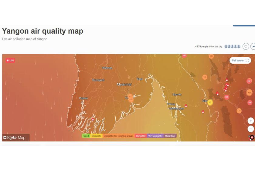 Yangon ranks 8th in global air pollution levels, says IQAir | Eleven ...