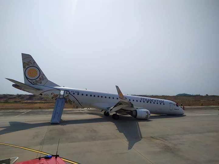 MNA flight makes belly landing at Mandalay TadaU Airport | Eleven Media ...