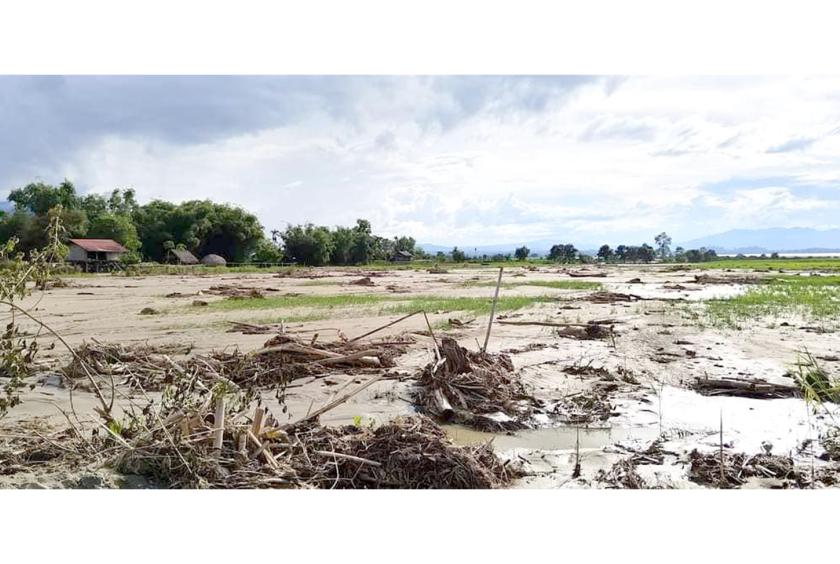 Hundreds of acres of farmland destroyed by heavy rain in Indawgyi and ...