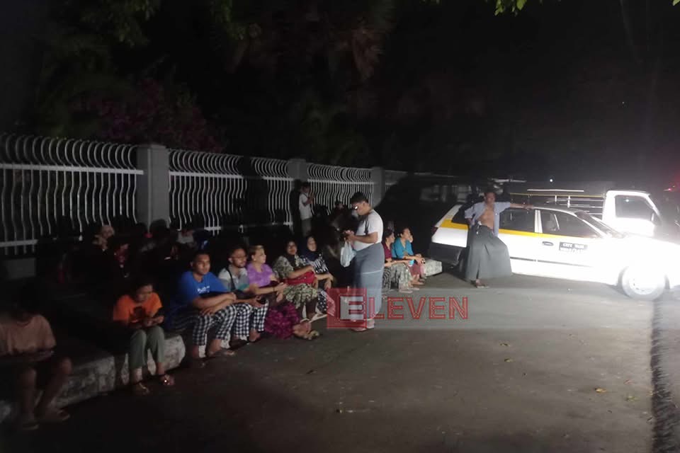 Residents in Yangon townships stay outside after midnight due to ...