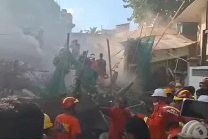 Building collapses onto neighbour during demolition in Mandalay; one ...
